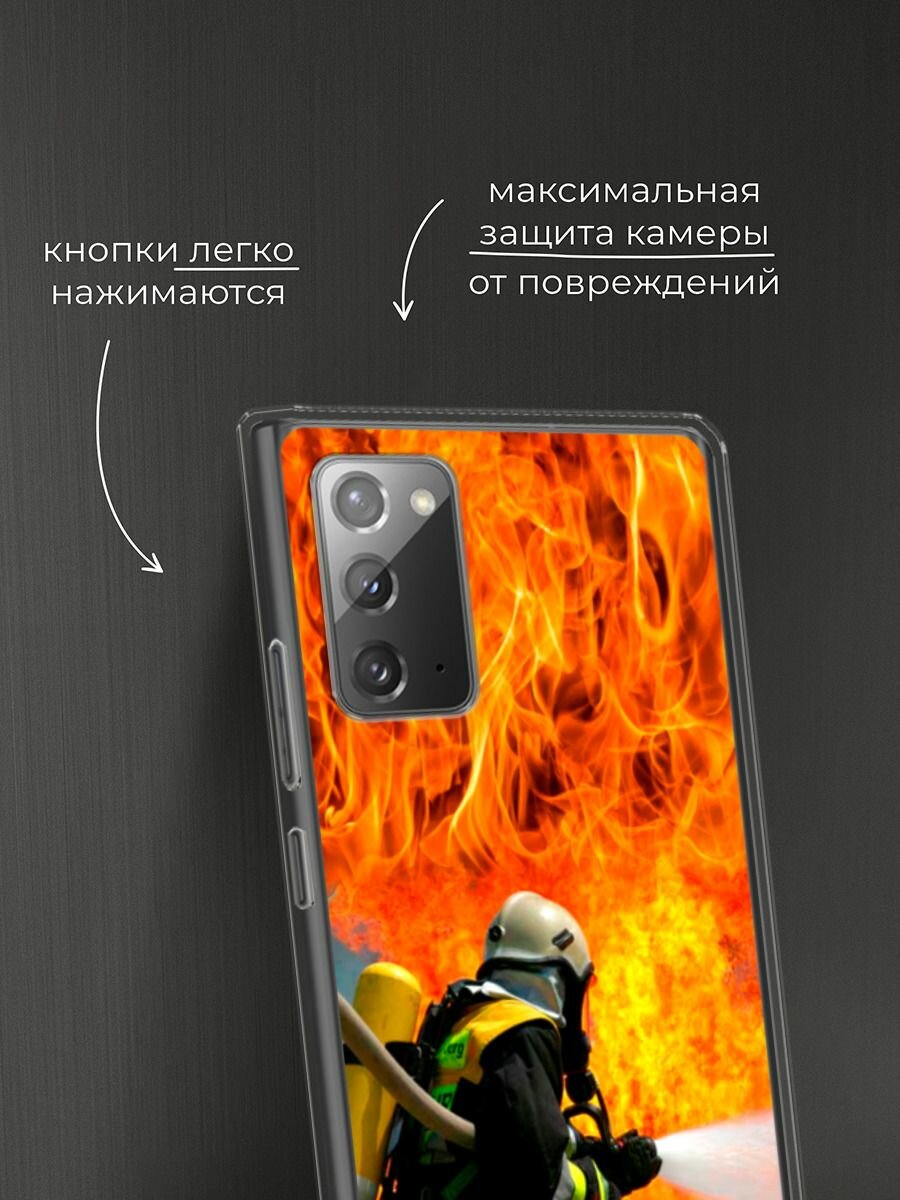 Чехол на Samsung Galaxy Note 20 / Самсунг Галакси Ноут 20 с принтом "Пожарные на страже" — фото 1