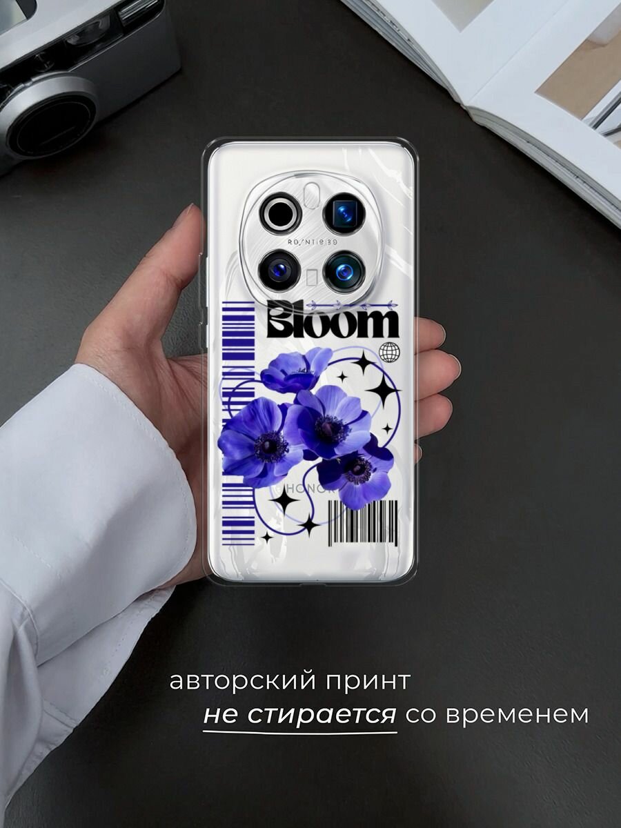 Чехол на Honor Magic 7 Pro / Хонор Мэджик 7 Про с принтом "Завораживающие анемоны", прозрачный — фото 1