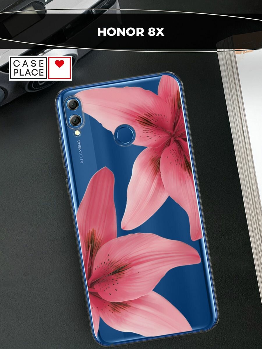 Чехол на Honor 8X / Хонор 8Х с принтом "Pink flower"