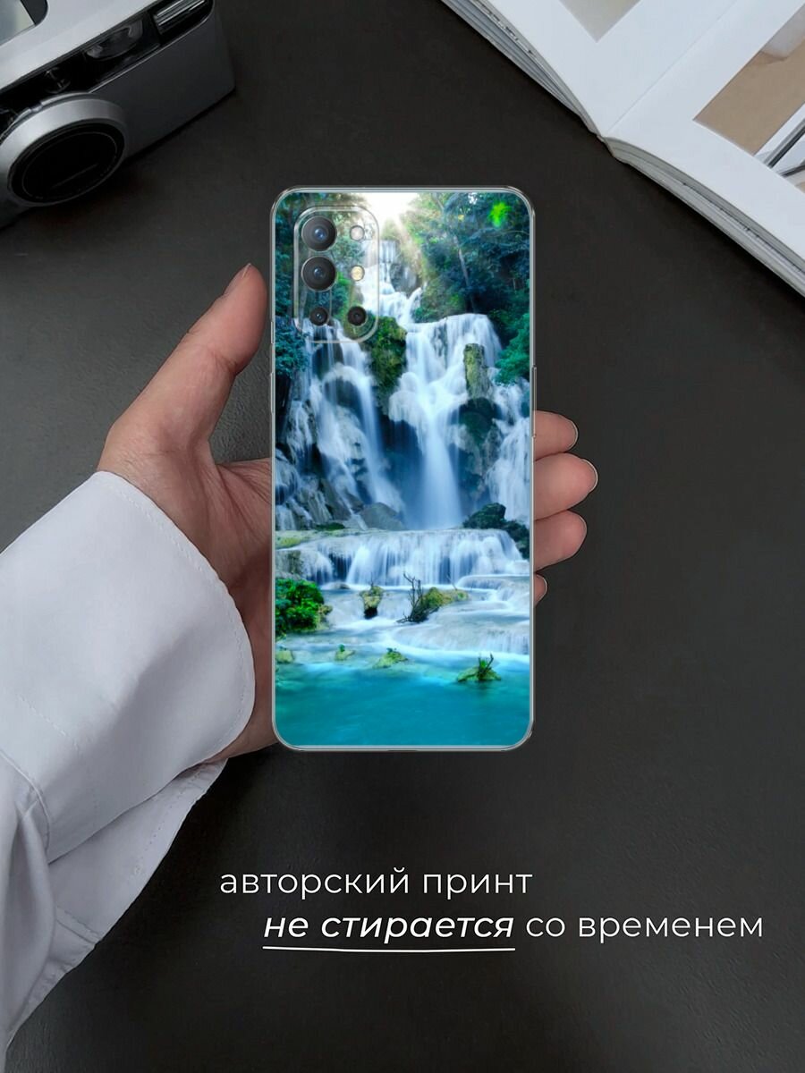 Силиконовый чехол на OnePlus 9R / ВанПлас 9R с принтом "Водопад 8" — фото 1