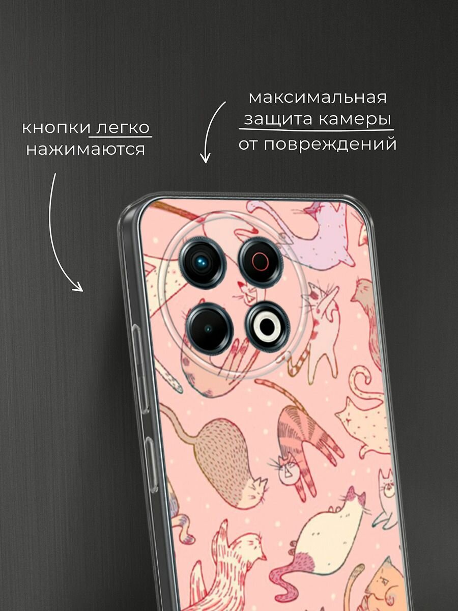 Чехол на Tecno Spark 30 Pro / Текно Спарк 30 Про с принтом "Розовое счастье" — фото 1