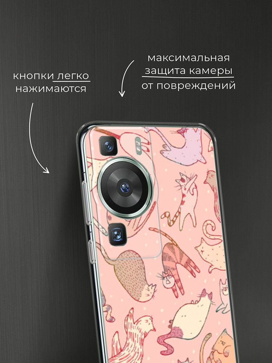 Чехол на Huawei P60/P60 Pro / Хуавей P60/P60 Про с принтом "Розовое счастье" — фото 1