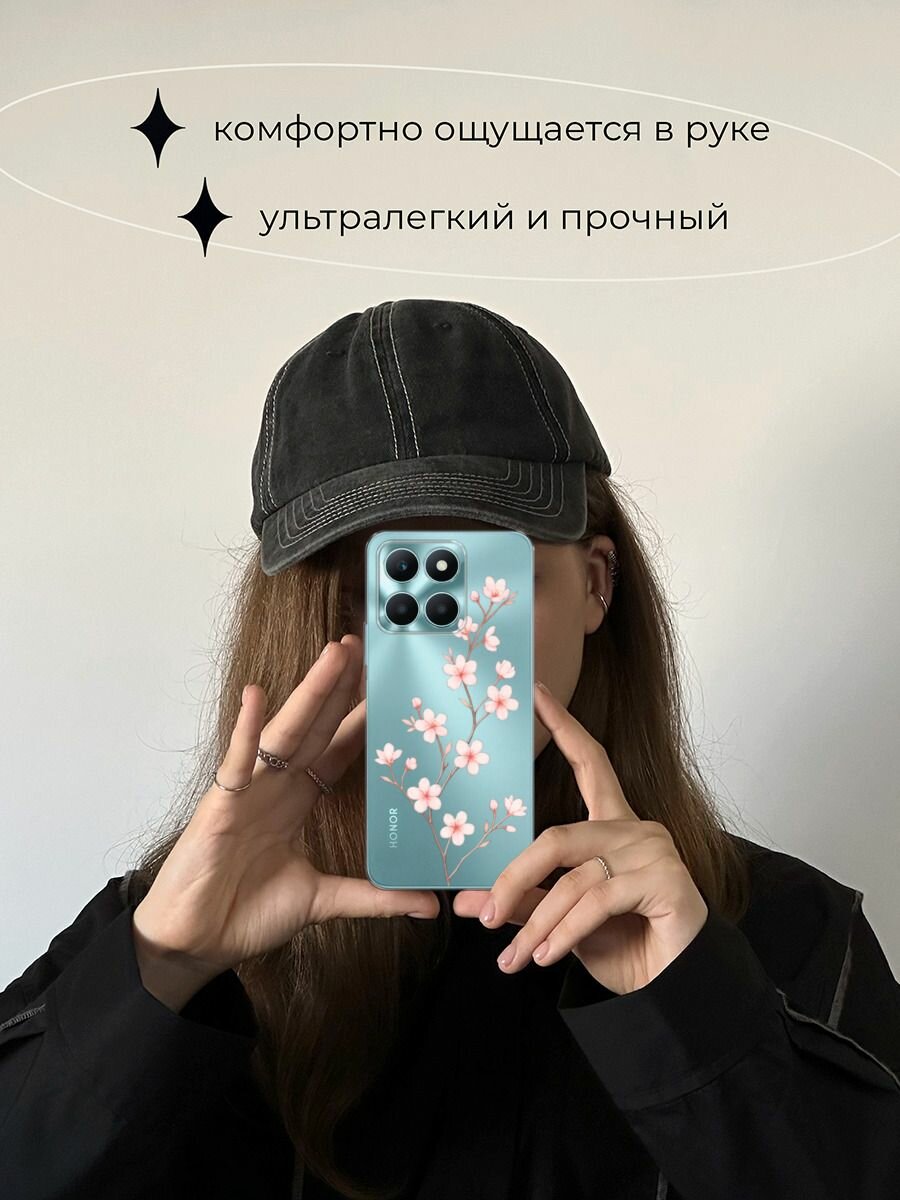 Чехол на Honor X6A / Хонор X6A с принтом "Веточка сакуры 2" — фото 1