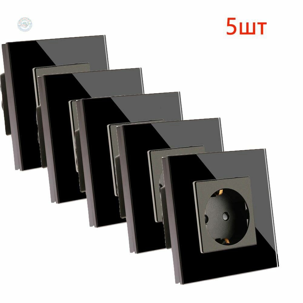 Лицевая стеклянная панель для розетки и выключателя, закалённое стекло, защитные шторки, заземление, стильный дизайн для современного интерьера