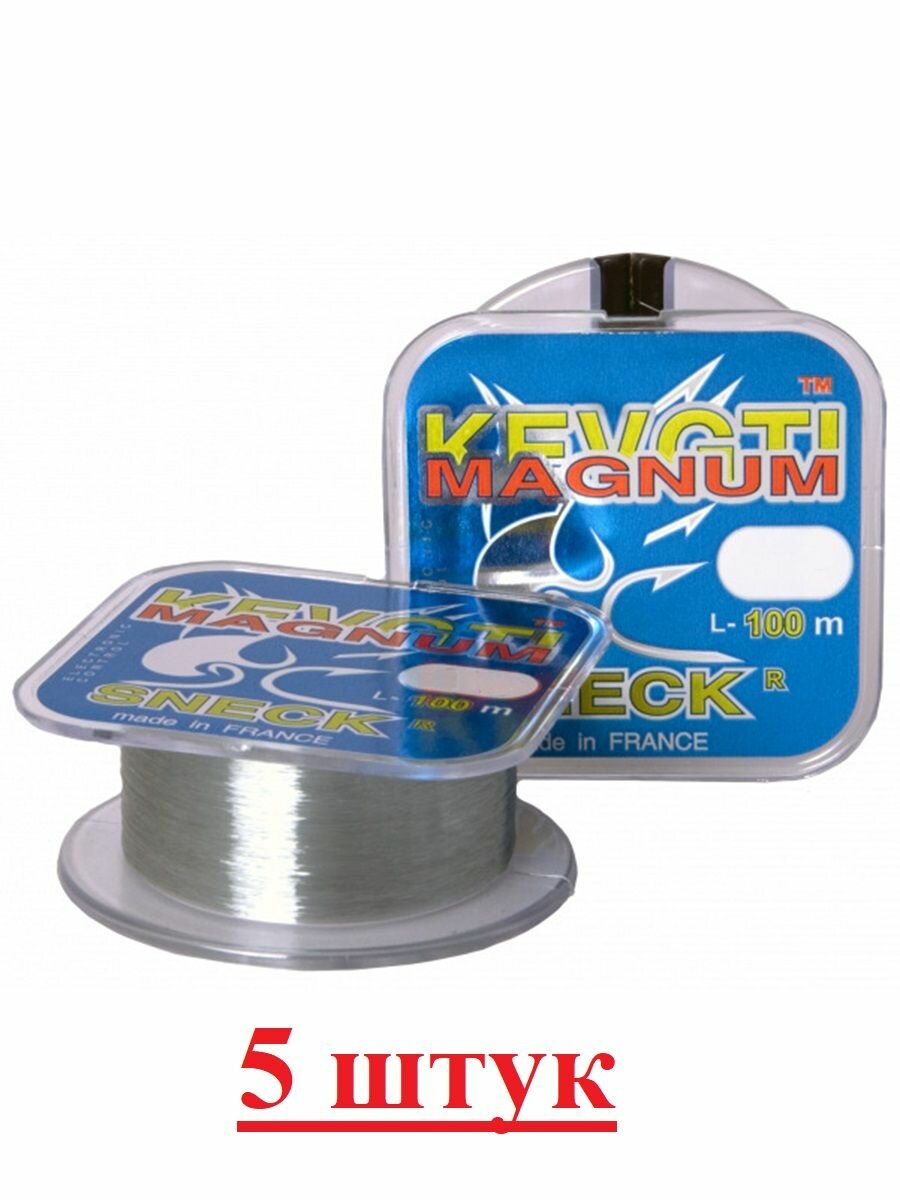 Леска монофильная для рыбалки Sneck Magnum, 0,18mm, 5 штук по 100м