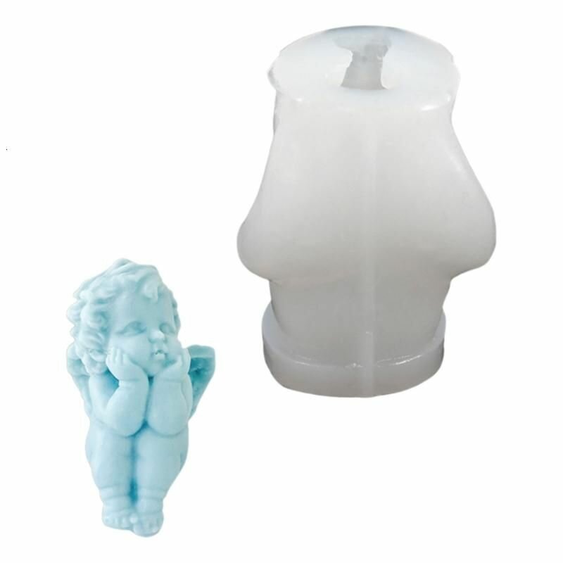 Формы для свечей из силикона в виде статуэтки маленькой девочки для изготовления мыла, цемента, гипса и поделок, - маленький ангел 1