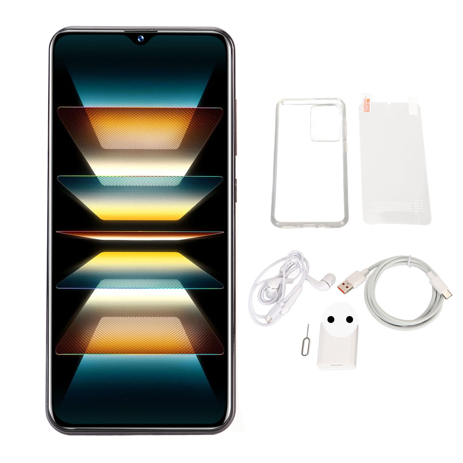 K60PRO Smart Phone 4G Network 6.54IN 12 ГБ 256 ГБ лица разблокировка 2,4G 5G Wi -Fi Type C 32MP 16MP Dual Card Stenby Сотовый телефон 100–240V Black Eu Plugure