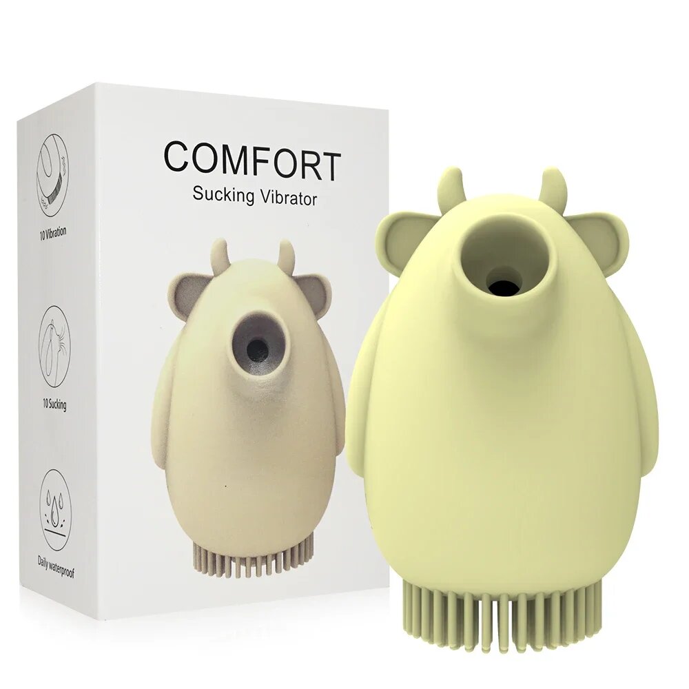 Клитор, сосание сосков, вибратор, женский клиторальный массажер для стимуляции точки G, 20-режимный оральный секс-машина, секс-игрушки для удовольствия для взрослых Yellow With Box