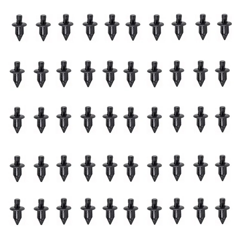 10-100 шт, 6 мм, черные заклепки, обтекатель, отделка кузова, крепежная панель, винтовые зажимы для Honda Suzuki Kawasaki, аксессуары для мотоциклов, запчасти 50pcs