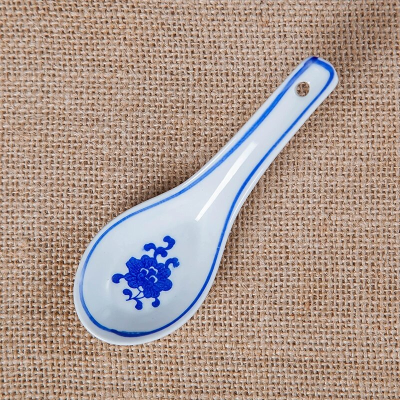 10 упаковок ложек, керамических ложек, маленьких ложек, керамической посуды Цзиндэчжэнь, сине-белые изысканные бытовые