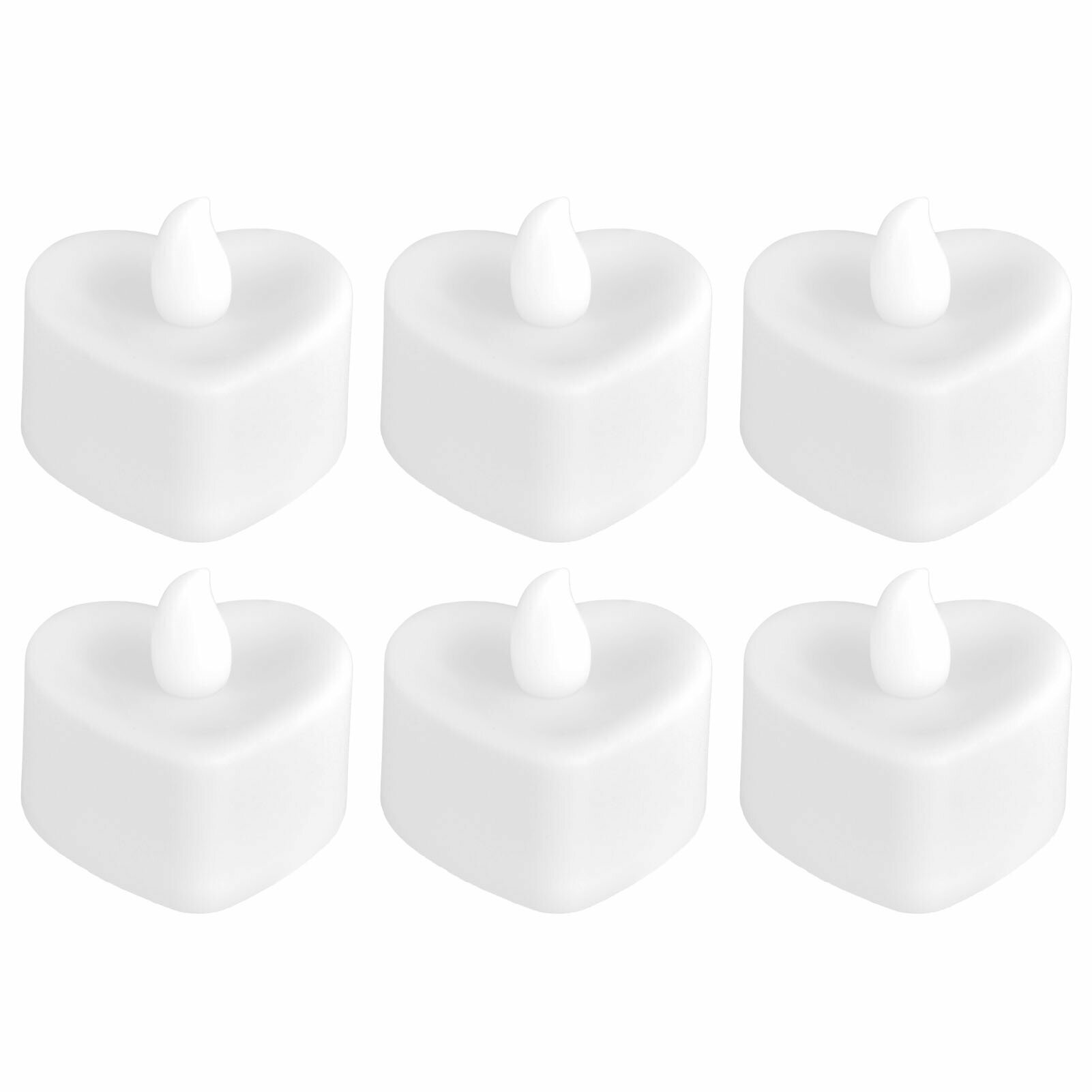 6pcs Candle Light Heartshaped Светодиодная световая свеча для праздничного свадебного стола