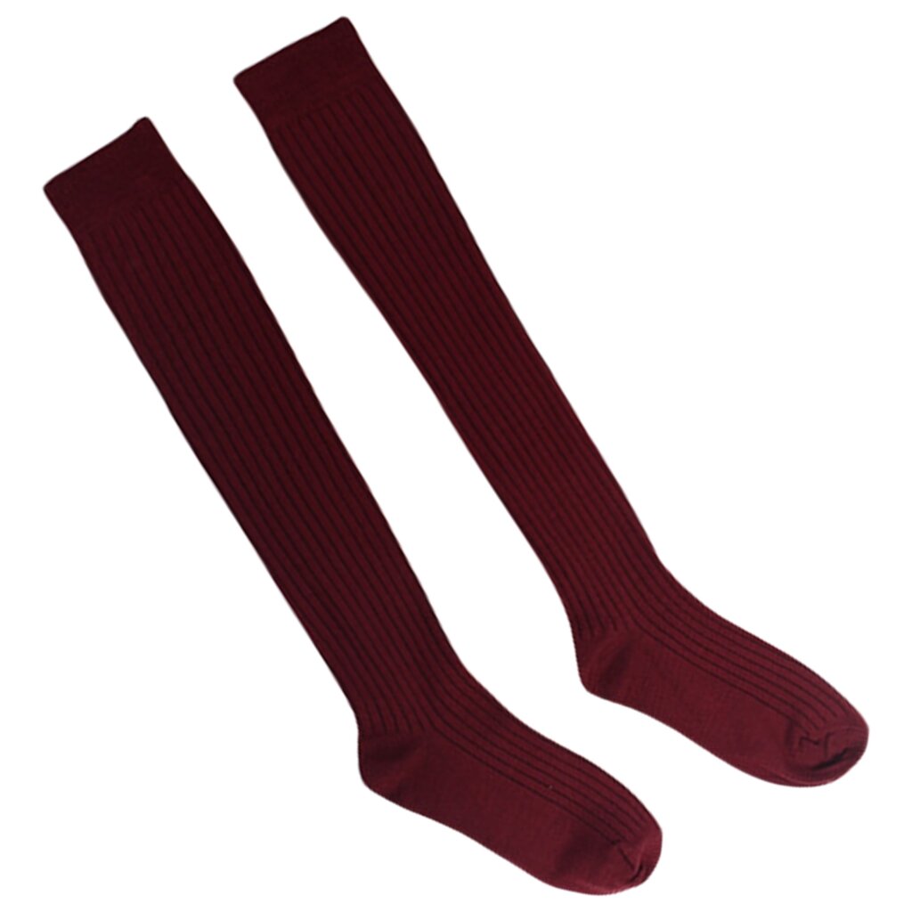 Однотонные гольфы до бедра, женские гетры в рубчик, длинные чулки