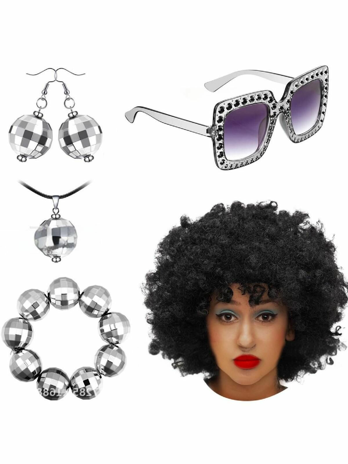 Диско-аксессуары для женщин 70-х, Серебряный костюм