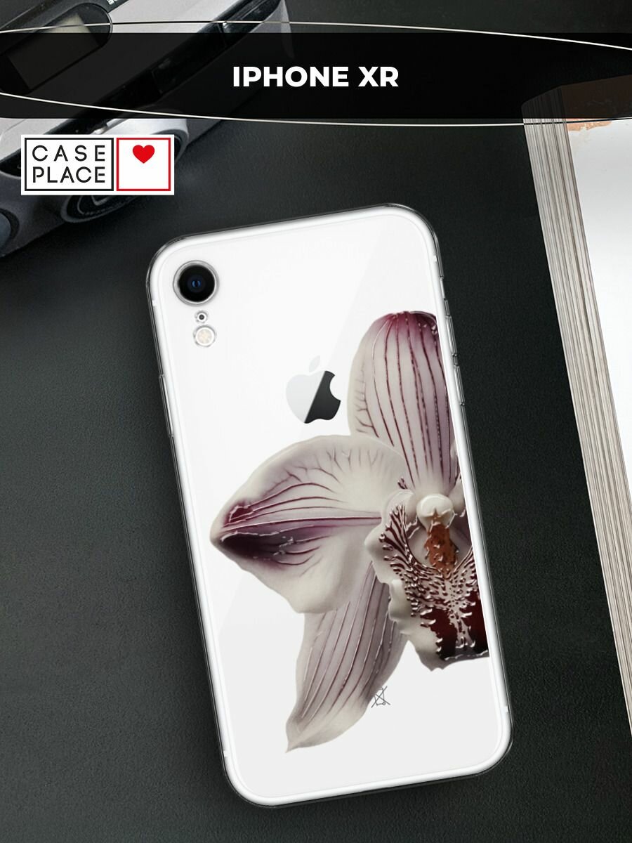 Силиконовый чехол на Apple iPhone XR / Айфон XR с принтом Белая орхидея