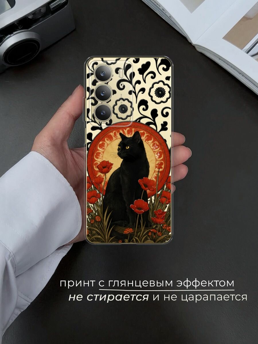 Чехол на Realme C75 4G / Реалми C75 4G с принтом Кот в маках — фото 1