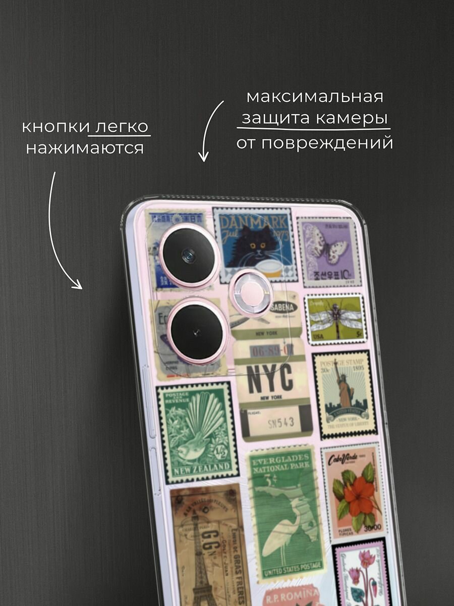 Силиконовый чехол на Oppo A5 Pro / Оппо А5 Про с принтом Марки — фото 1