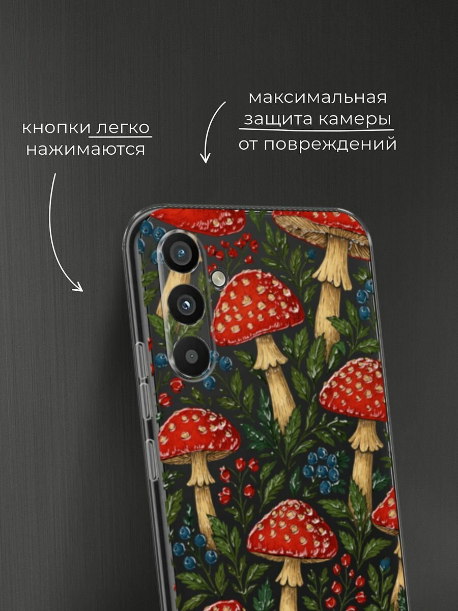 Чехол на Samsung Galaxy A34 / Самсунг A34 с принтом Мухоморы — фото 1