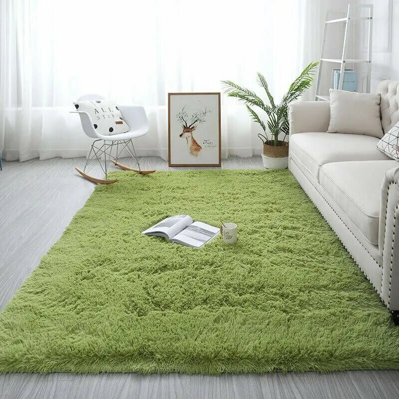 Oriental Carpet Ковер безворсовый , плюшевый ковер травянисто-зеленый 180x200 см