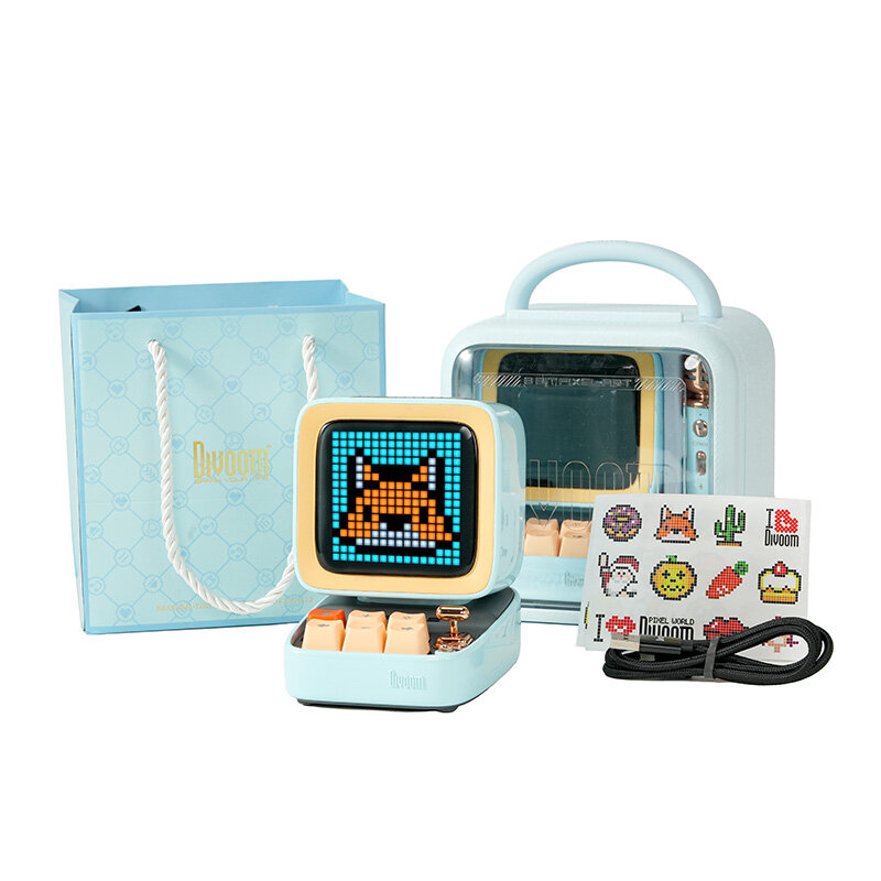 Караоке-колонка Divoom с микрофоном и встроенным динамиком, ditoo-5mic light lake blue