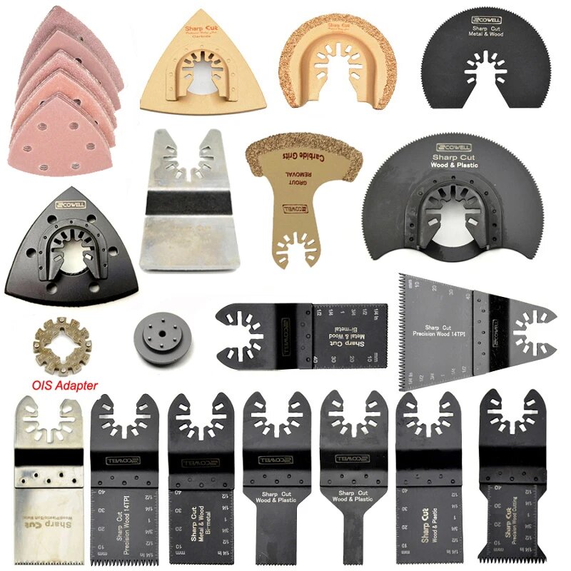 43 шт. Plunge Multi Tool, комплект осциллирующих пильных полотен, инструменты для самостоятельного изготовления Multimaster, инструменты для ремонта, лезвие с универсальными адаптерами