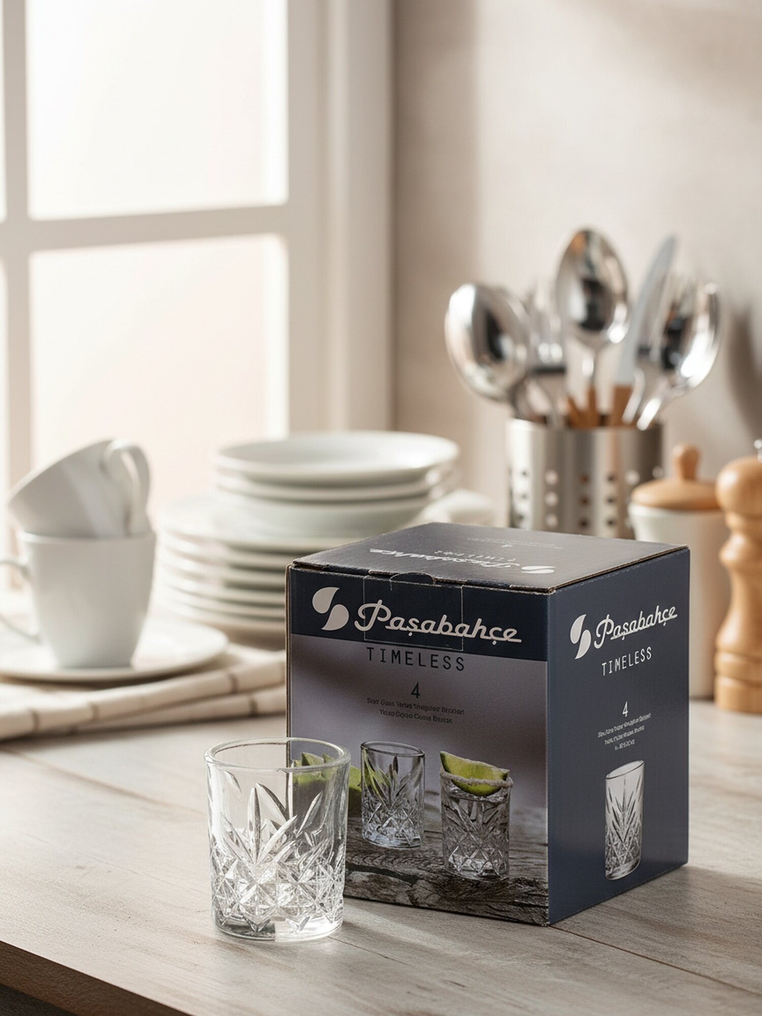 Стопки Pasabahce "Таймлесс" 52780В, стекло, прозрачные, для водки, 4 штуки