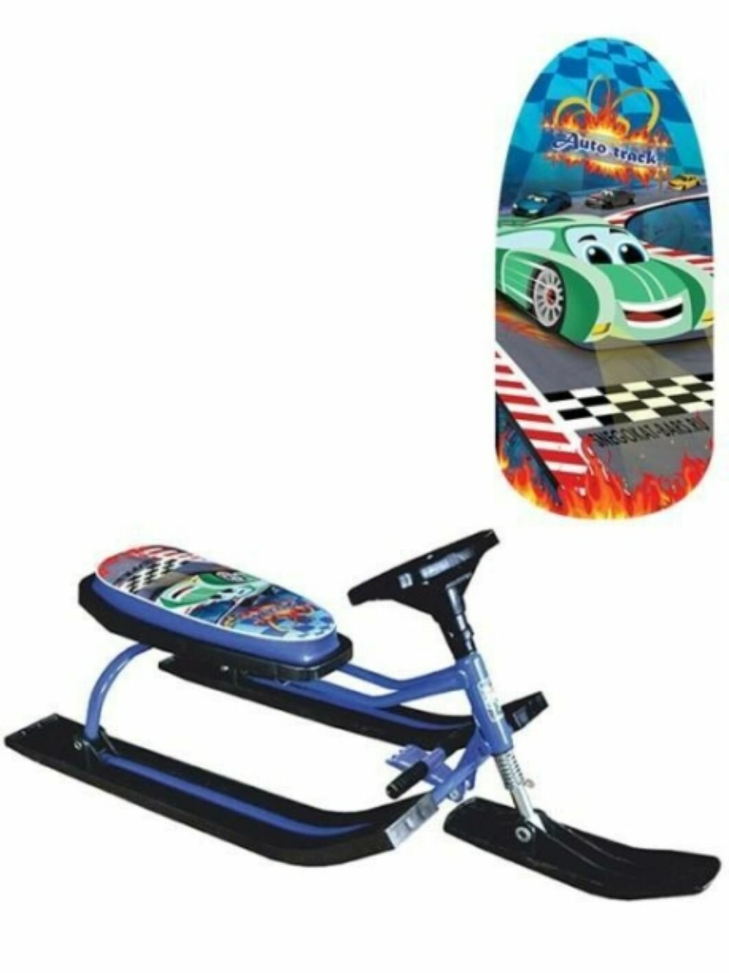 Снегокат Барс 122 Race разборный классический с рисунком Auto track