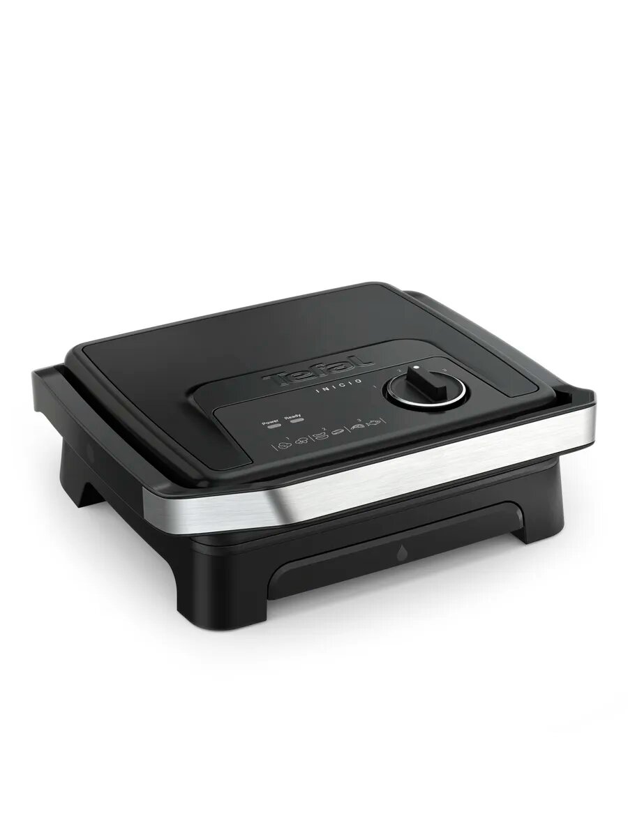 Гриль электрический Tefal Inicio Adjust 2 в 1 (GC2728E0) черный/серебристый, 2000 Вт