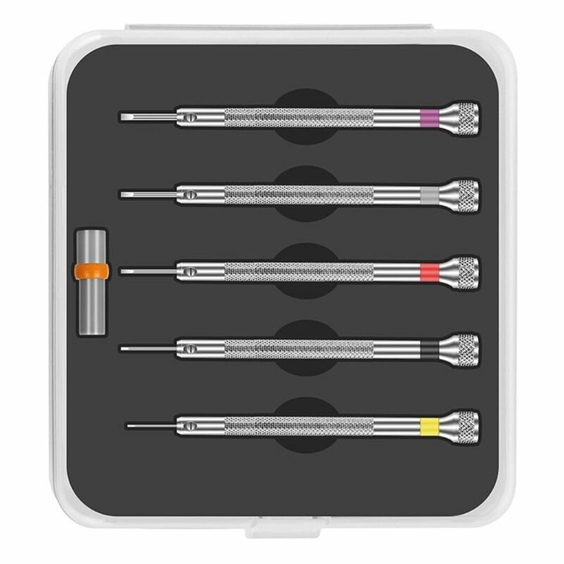 Крестовая отвертка с прорезями для ремонта часовых стекол, разборки часов, набор отверток из пяти частей