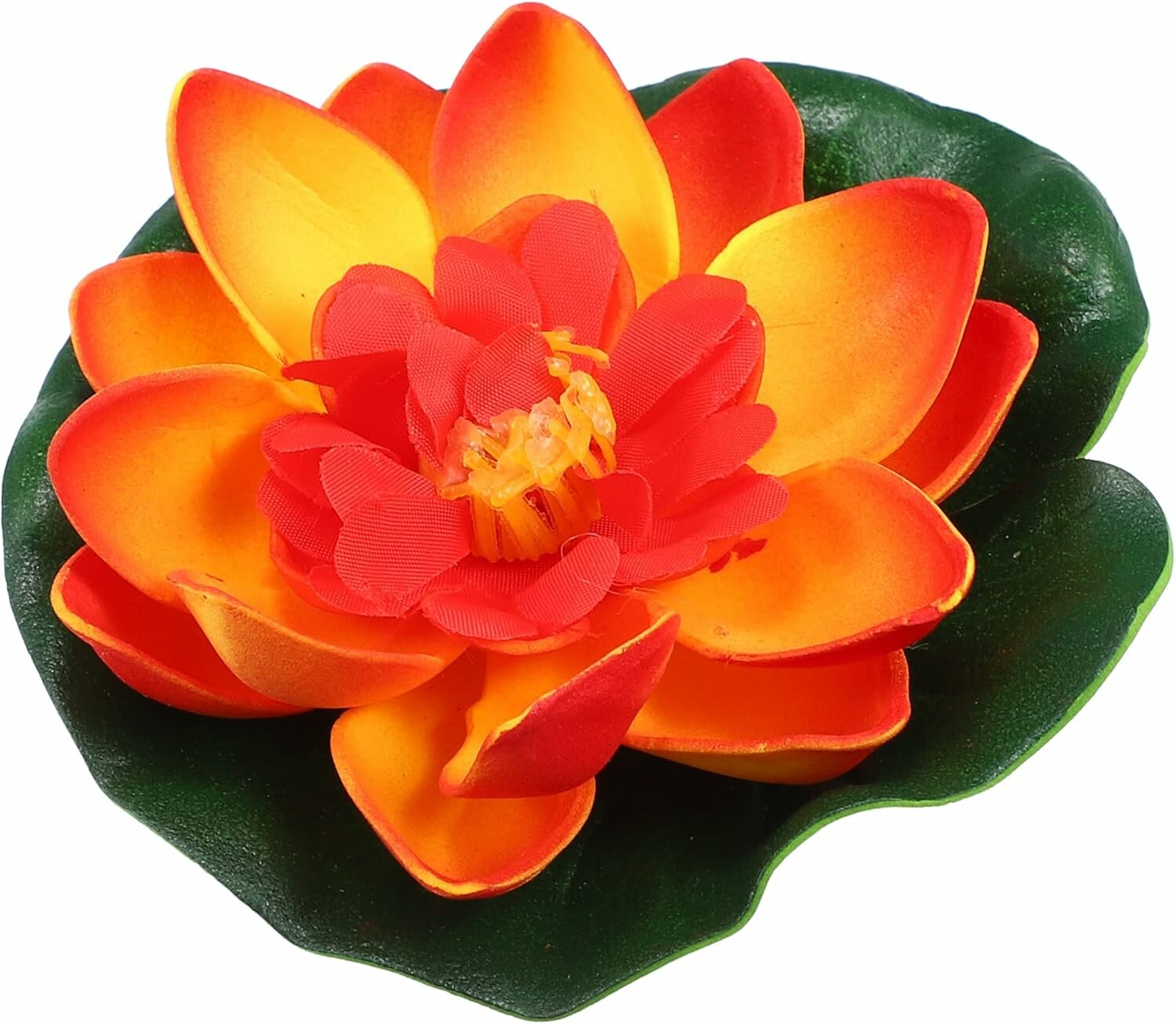 HAQI Искусственный плавающий цветок лотоса для декора пруда, бассейна, фонтана. Оранжевый, 10 см. Нетоксичный пластик.