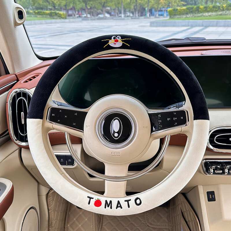 Зимний новый чехол на руль автомобиля, плюшевый, теплый, антифриз, чехол на руль с леопардовым принтом, высококачественный чехол на руль
