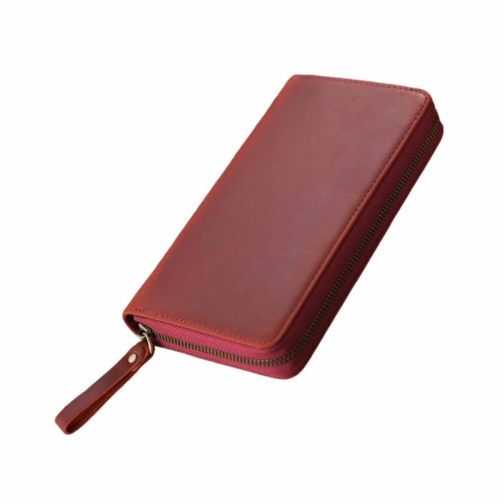 Кожаный чехол для блокнота с молнией