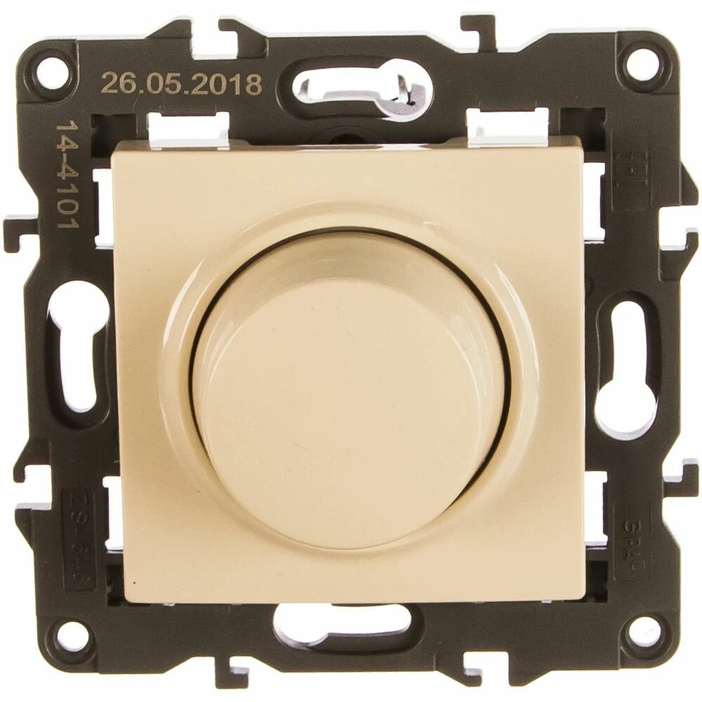 Поворотно-нажимной светорегулятор ЭРА 14-4101-02 400ВА 230В, IP20, Elegance, слоновая кость Б0034340