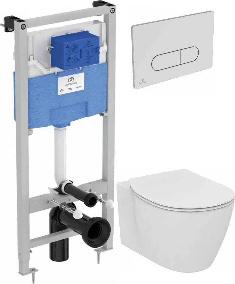 Комплект унитаза с инсталляцией Ideal Standard Connect Air E212101 подвесной с сиденьем микролифт