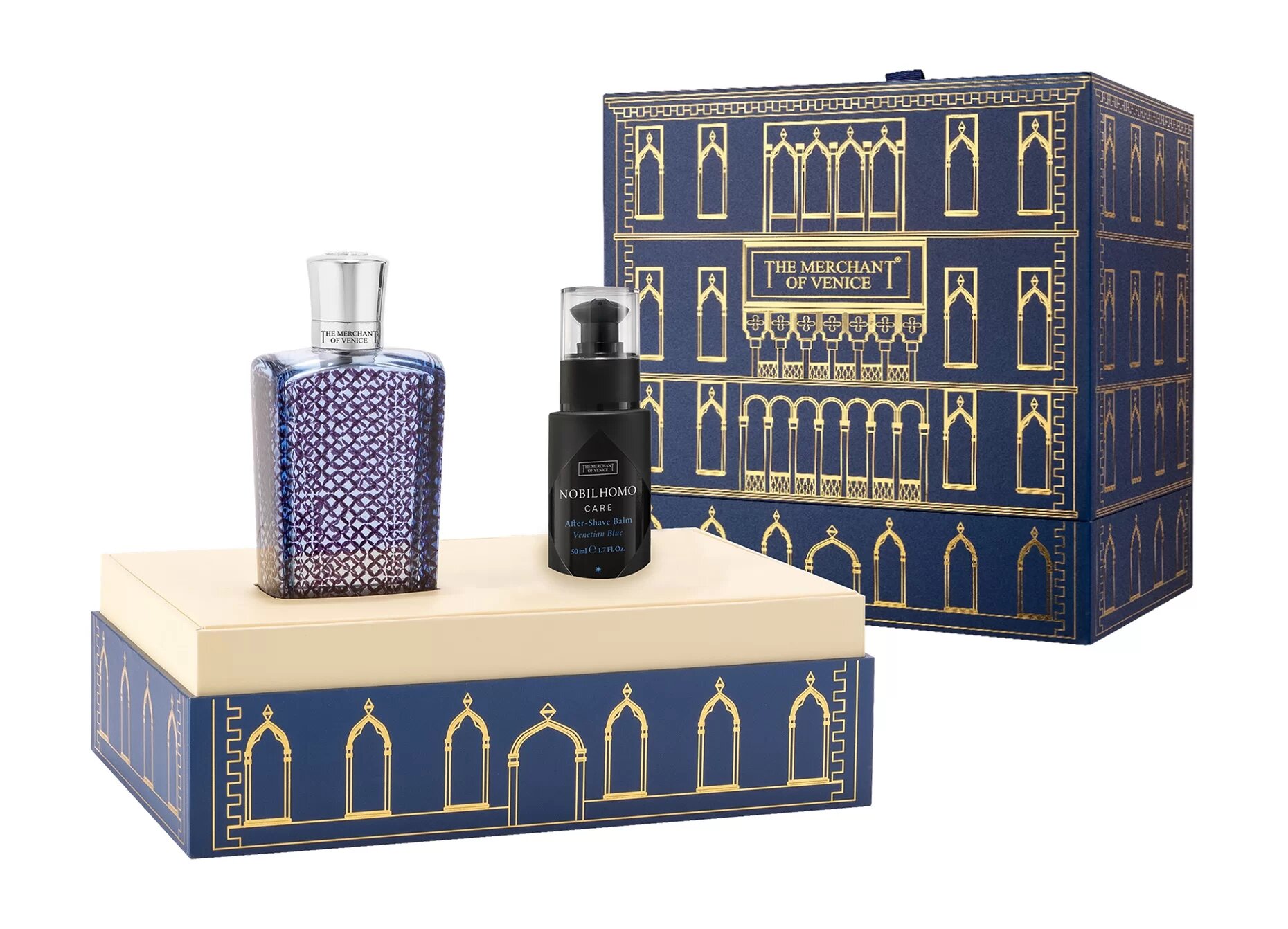 Парфюмерный набор THE MERCHANT OF VENICE Venetian Blue Set, парфюм и бальзам для бритья, мужской