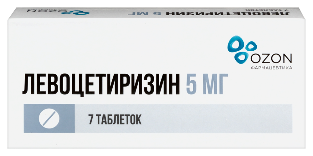 Левоцетиризин таб 5мг №7 Озон