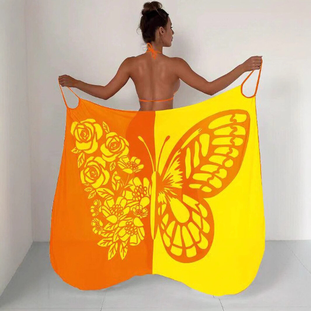 Пляжные полотенца "Софт", впитывающие, велюровые, жёлтый，S