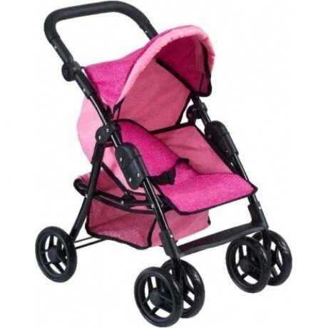 Коляска прогулочная для кукол цикламеновый меланж с розовой 9352/цвeт№2