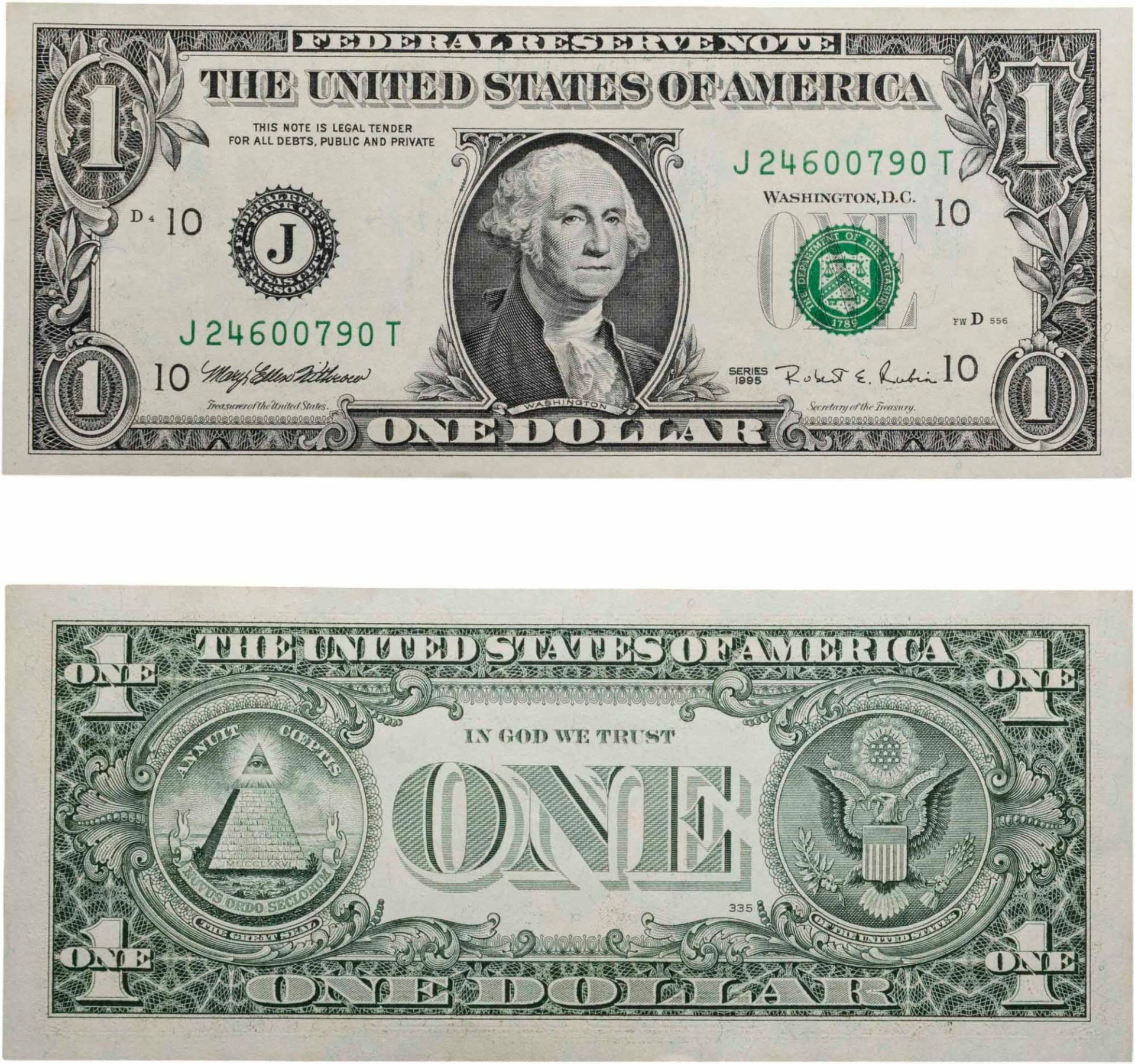 США 1 доллар 1995 Pick 496a J-Канзас сити "FW" Fort Worth