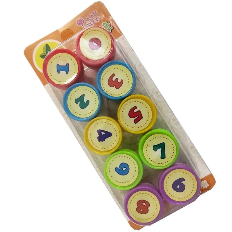 Печать детская цветная / набор печатей для детей 10 штук /номер