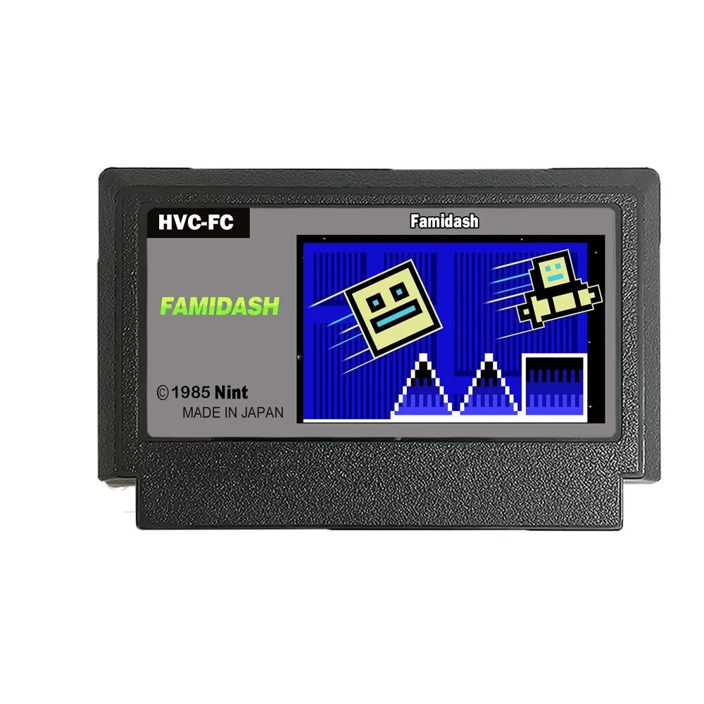 Famidash - Игра 8-битный картридж Famicom - игровой картридж NES (8 bit, Английская версия)