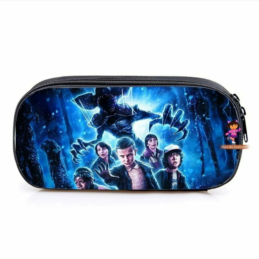 Пенал двойной Stranger Things (Очень Странные Дела), школьный, с двумя отделениями, большой, водонепроницаемый, для канцелярии