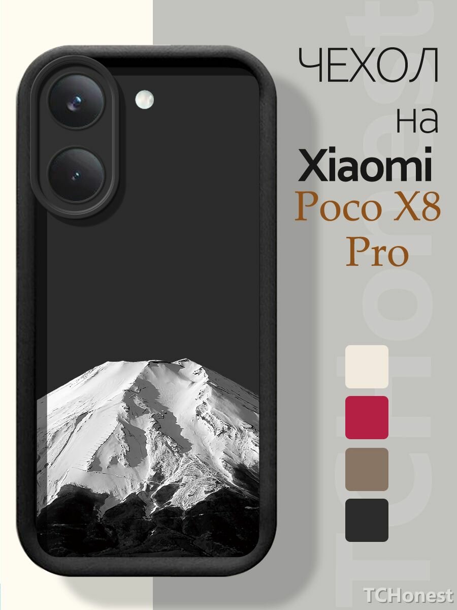 Чехол на Xiaomi Poco X8 Pro/ Поко Х8 Про с защитой камеры, с несколькими узорами и цветами, противоударный, Черный ударопрочный разные узоры