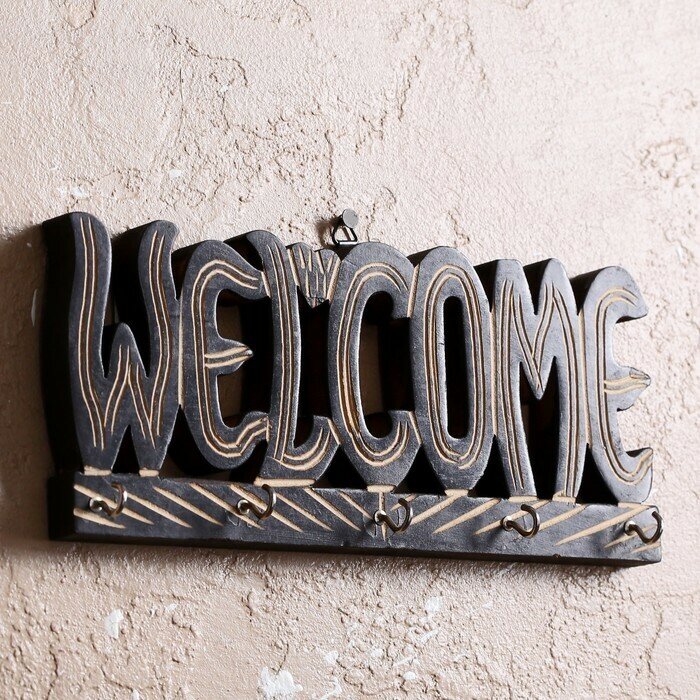 Ключница 'WELCOME' МДФ 28х12х3,5 см