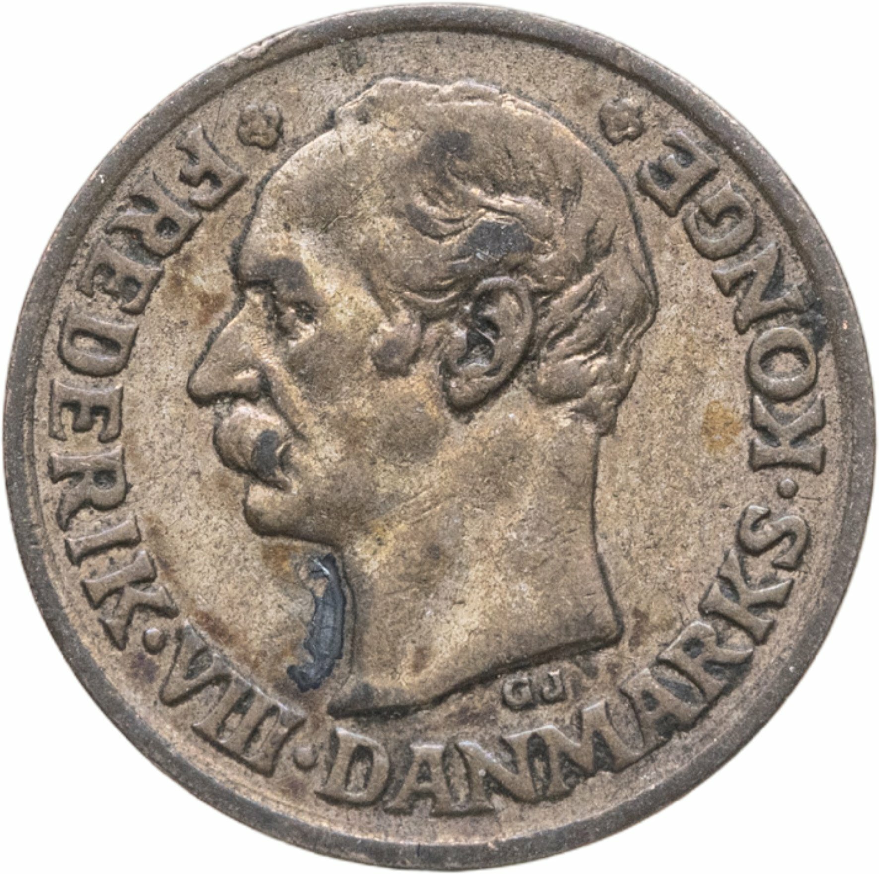 Дания 10 эре ore 1910, Серебро 400, в сохранности VF-XF