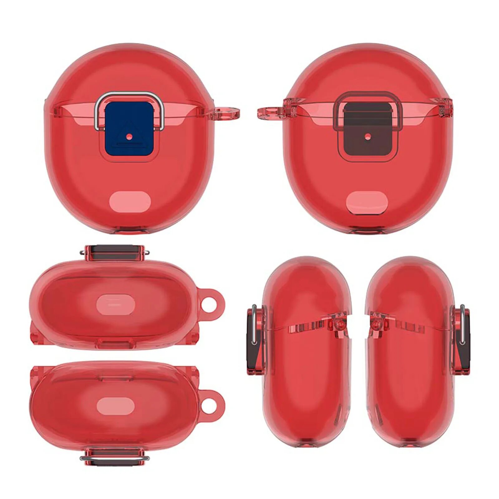 Защитный чехол для Google Pixel Buds 2a 2025 из силикона APWIKOGER Красный, Transparent Red