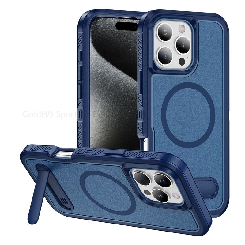 Сверхмощный противоударный бронированный чехол для Apple 17 Pro Max для Blue Blue, For iPhone 16