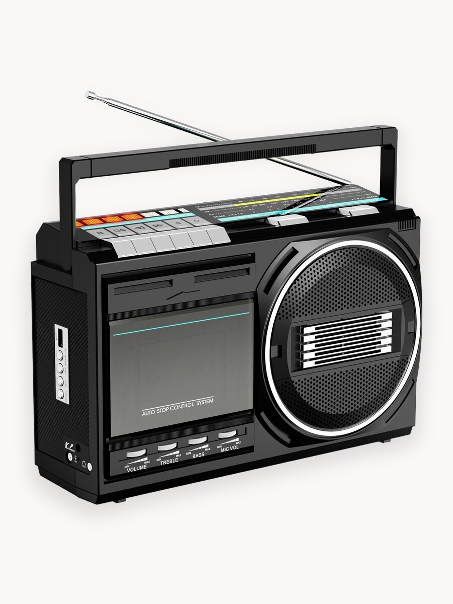 Многофункциональный магнитофон, кассетный плеер, радиоприемник, USB, SD-карта, с микрофоном и функцией Bluetooth