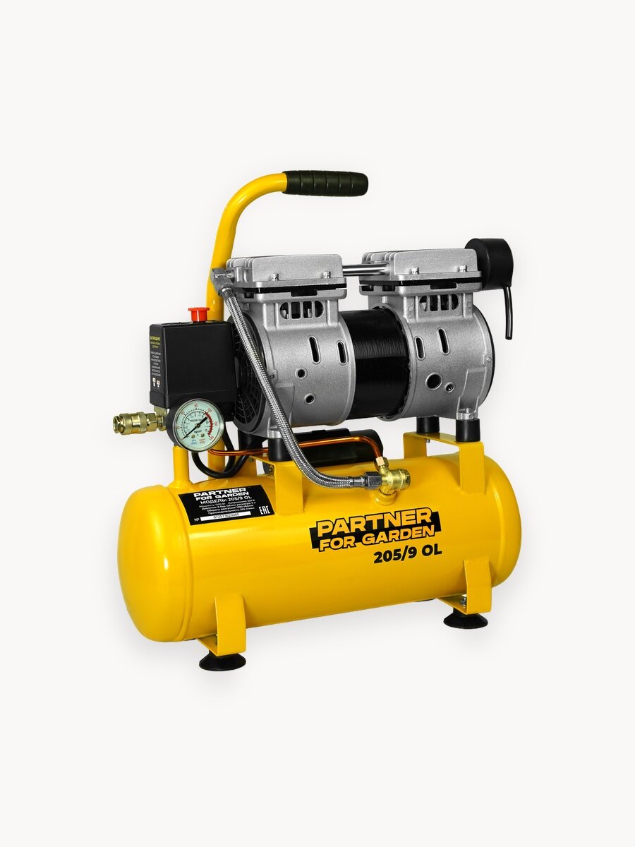 Компрессор безмасляный Partner for Garden 205/9 (1500вт, асинхронный, 205 л/мин )