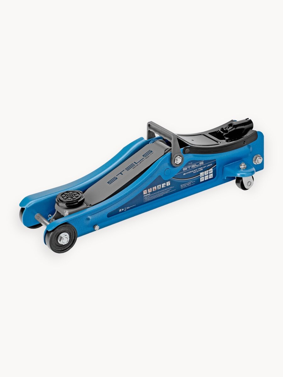Домкрат подкатной автомобильный Stels Low Profile 2т, 80-380 мм, защита от перегрузки, гидравлический в кейсе, 51130