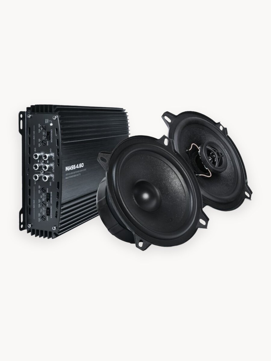 Готовый комплект Акустики Raid с усилителем, 13 см в автомобиль